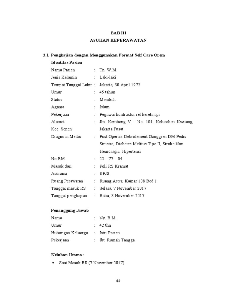 Bab III Pengkajian Askep Lengkap | PDF