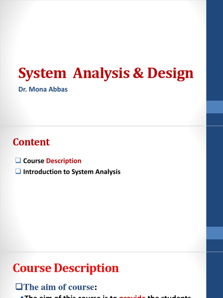 System Analysis & Design Lect | PDF | Information System | System