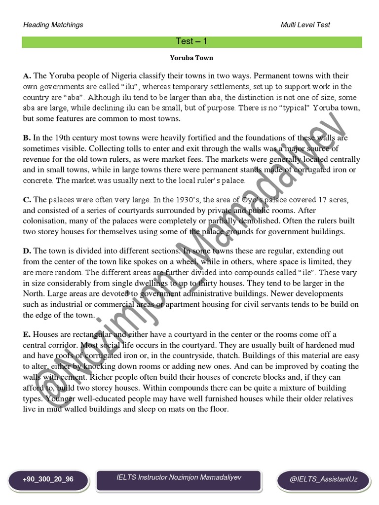 Answers Heading Matchings | PDF