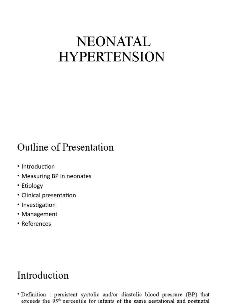 Neonatal Hypertension | PDF | Hypertension | Blood Pressure