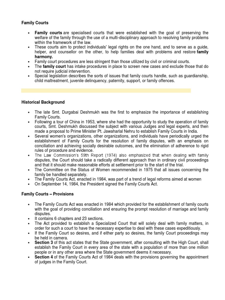 Family Courts | PDF | Child Custody | Family