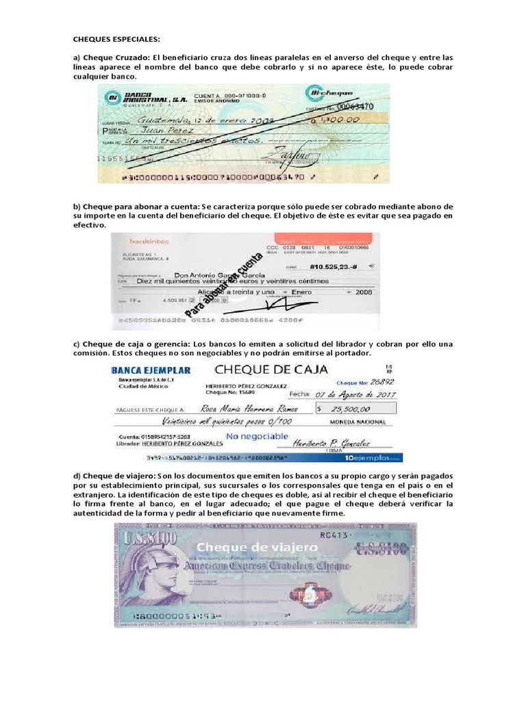 Clases de Cheques | PDF