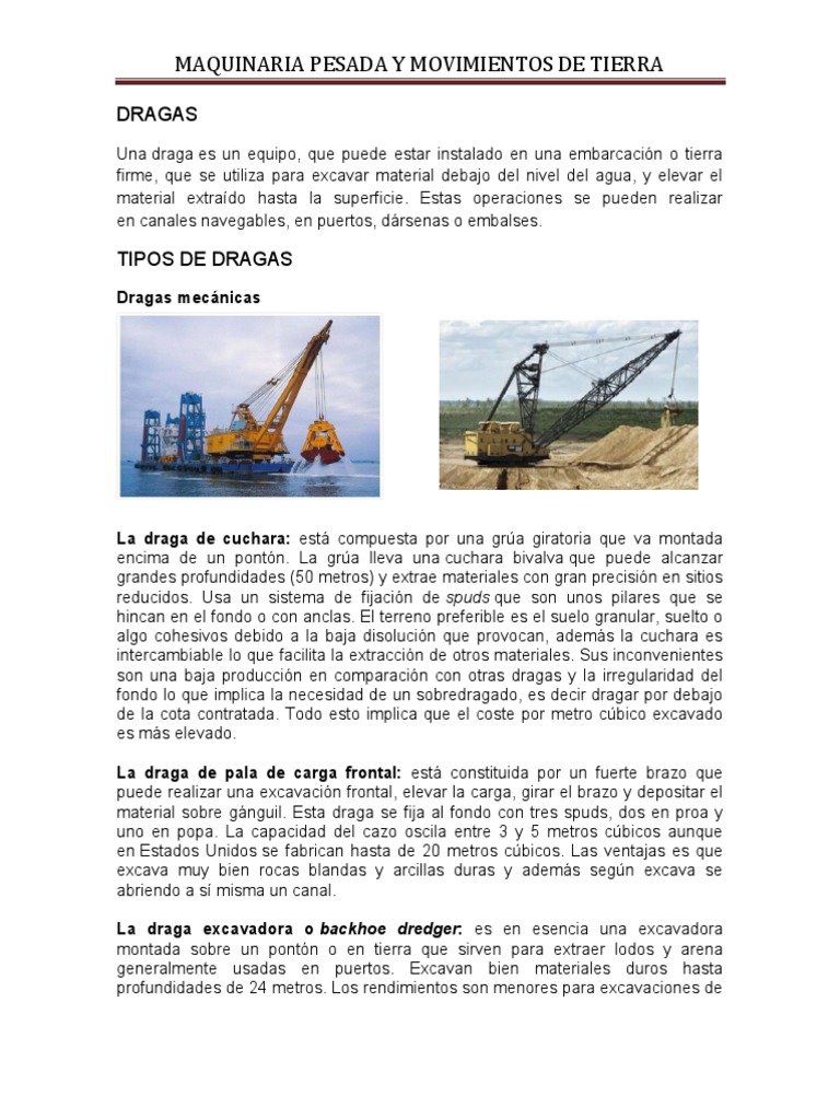 Tipos de Dragas en Movimientos de Tierra | PDF | Buques