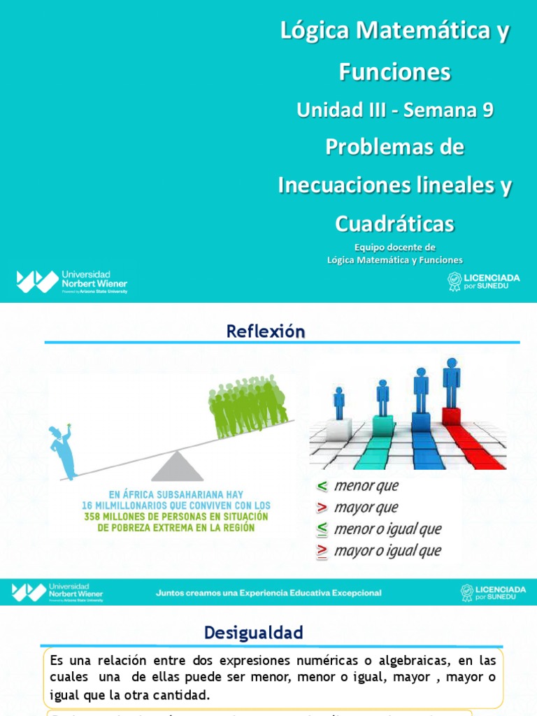 Inecuaciones Lineales y Cuadráticas | PDF | Desigualdad (Matemáticas) | Álgebra abstracta