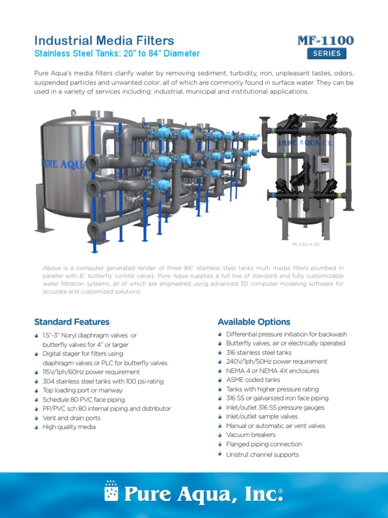 MF 1100 | PDF | Valve | Filtration
