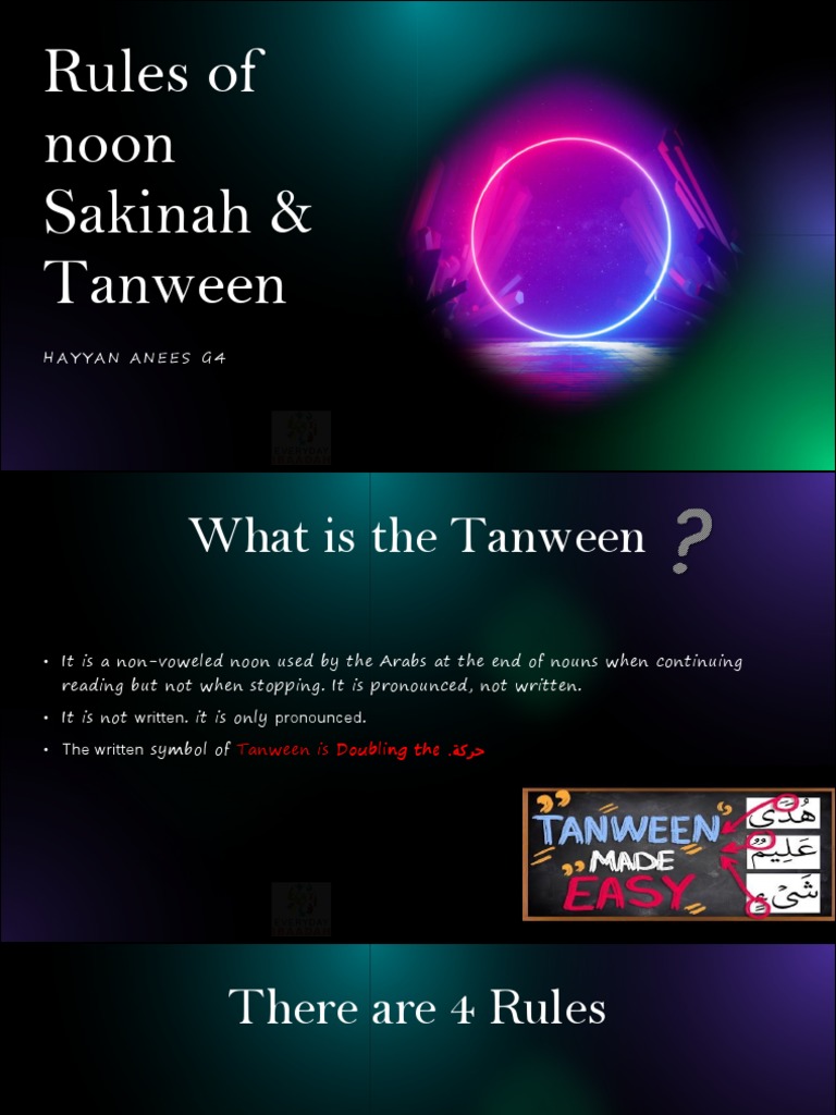 Rules of Noon Sakinah 0 Tanween - pptx11 | PDF