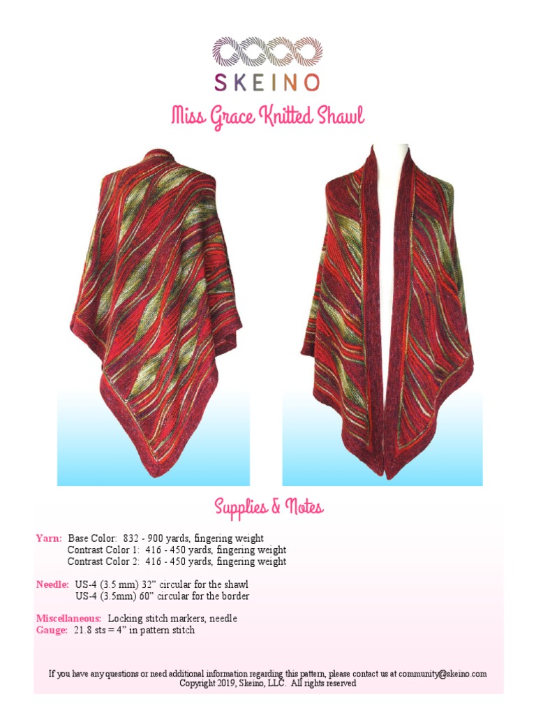 Miss Grace Pattern - Teaching Version | PDF | Knitting | Clothing