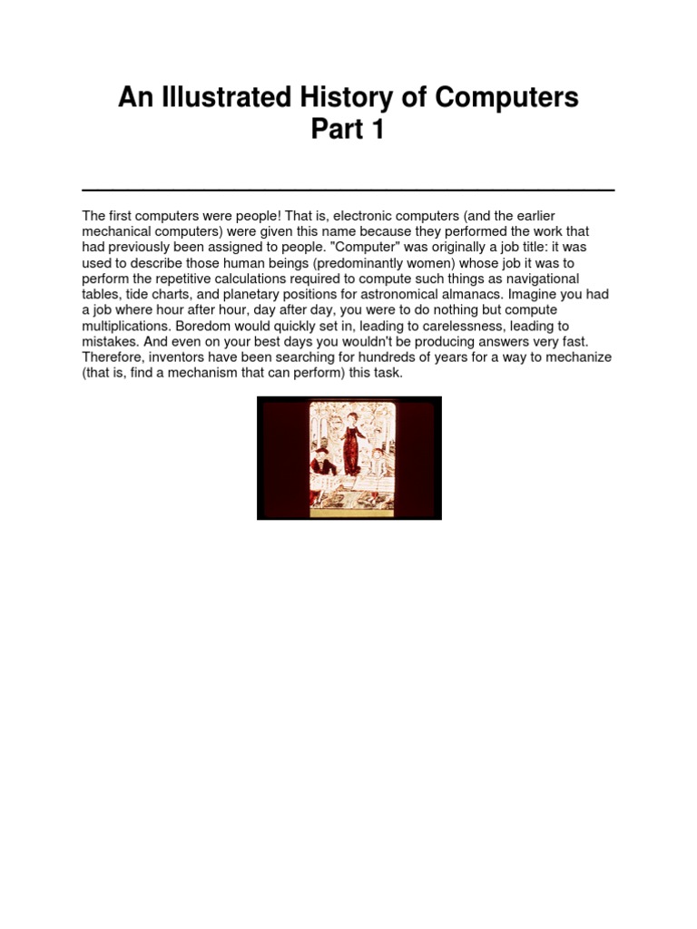 An Illustrated History of Computers | PDF | Integrated Circuit | Intel
