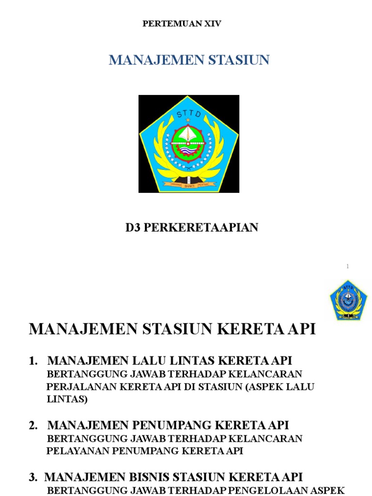 Manajemen Stasiun | PDF