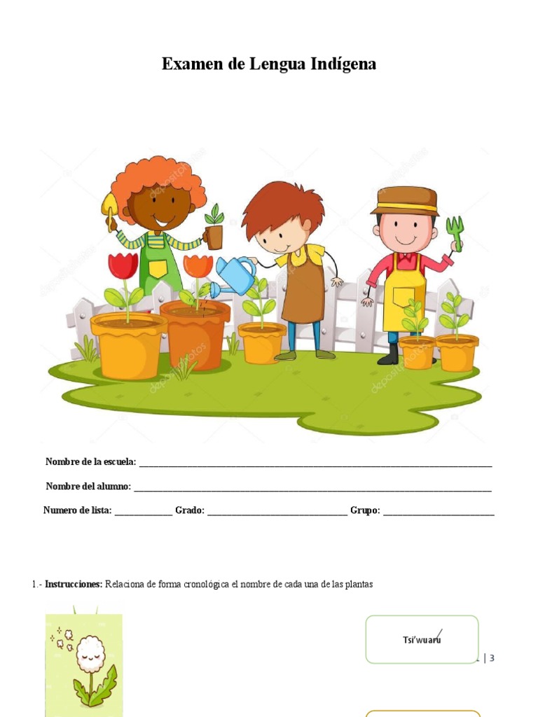 Examen de Lengua Indígena: Instrucciones y Ejercicios | PDF