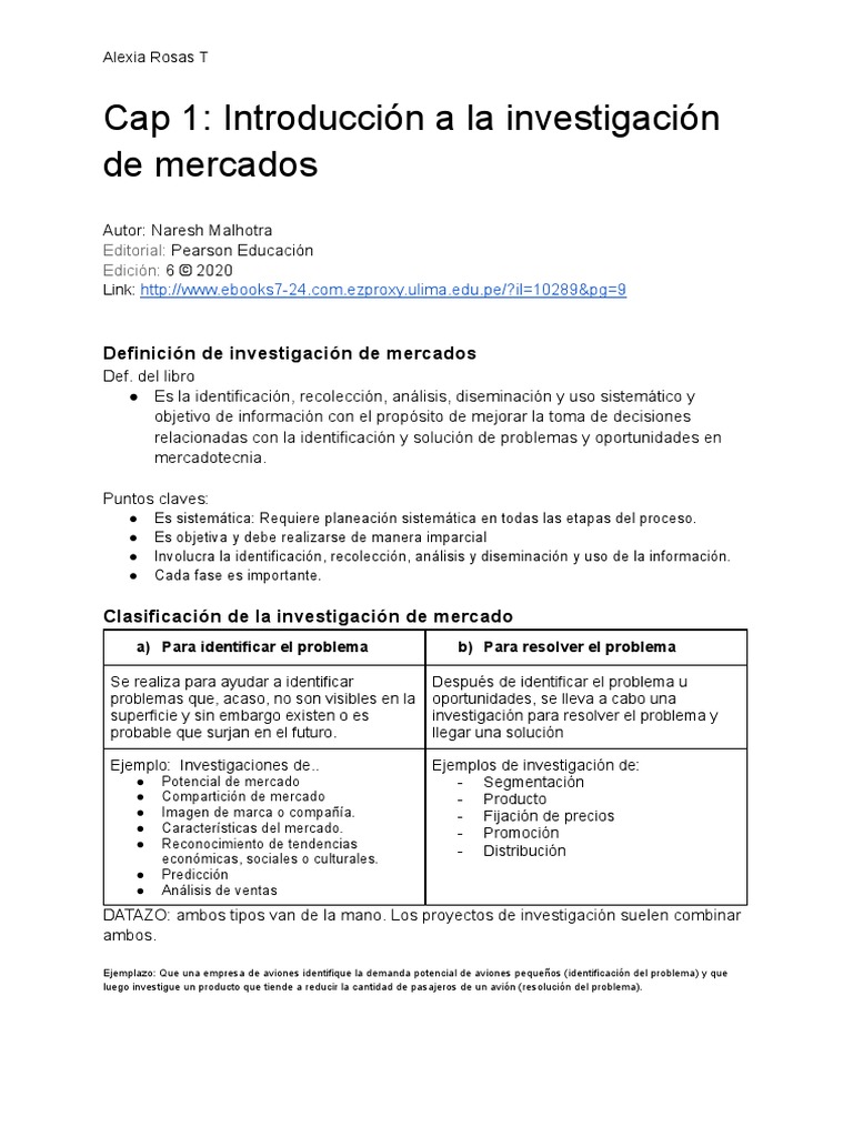 Cap 1 - Introduccion A La Investigacion de Mercados 2 | PDF | Investigación de mercado | Mercado ...
