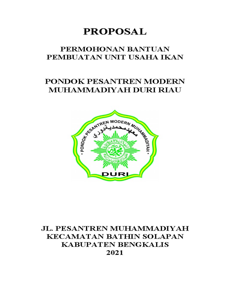 Proposal Kolam Ikan Pesantren Muhammadiyah | PDF