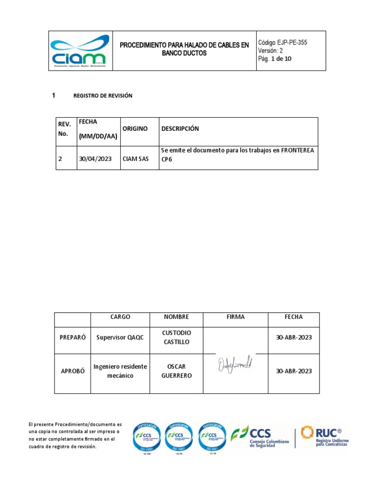 Halado de Cables en Banco Ductos | PDF | Aislador (Electricidad) | Resistor