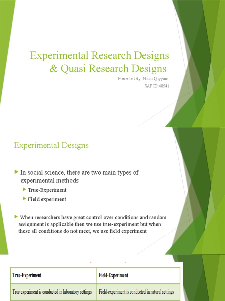 Experimental Research Designs & Quasi Research Designs | PDF ... Experimental Research Designs & Quasi Research Designs | PDF ...