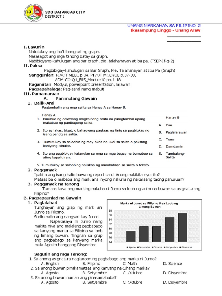 Fil5-Q1-Melc10 Day1-5 | PDF