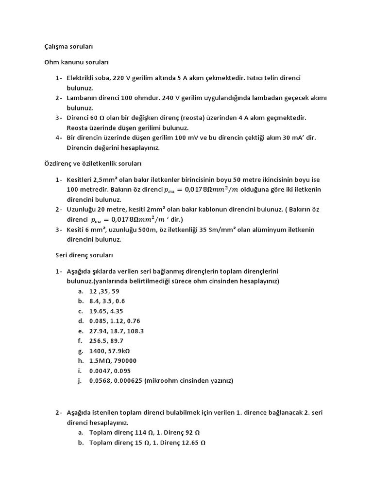 Calisma Sorulari (2ders) | PDF