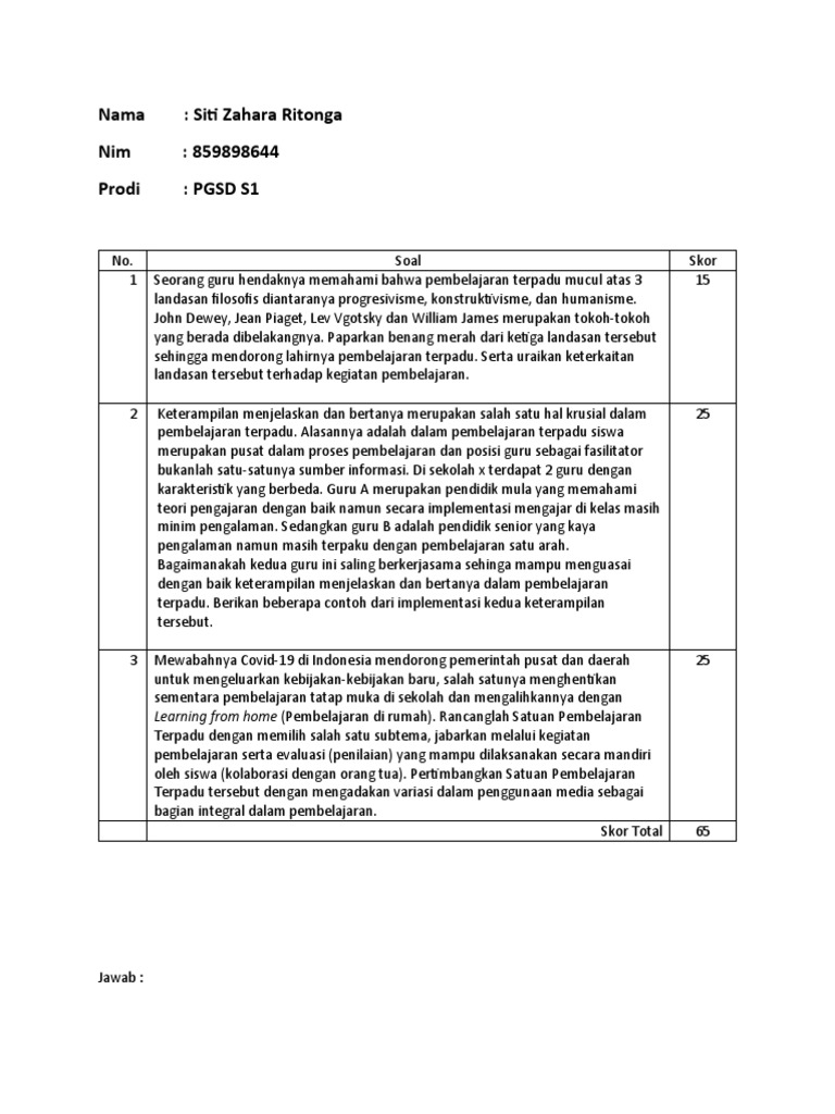 Latihan Uji Kompetensi 1 LMS | PDF