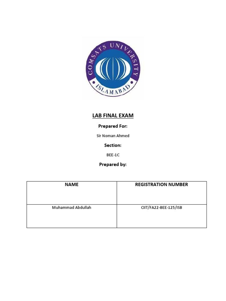Lab Final Exam Part 1 | PDF Lab Final Exam Part 1 | PDF