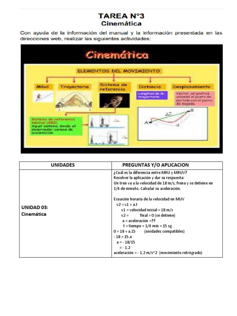 Cinematica Tarea N°3 | PDF