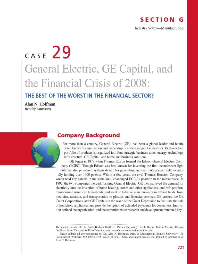 General Electric Case Study | PDF | Bank Of America | Citigroup