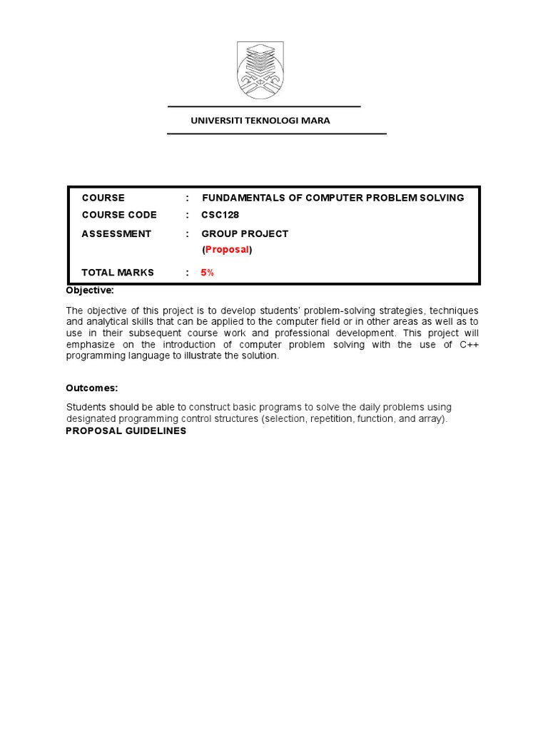 CSC128 Computer Problem Solving Project | PDF | Cognition | Cognitive Science
