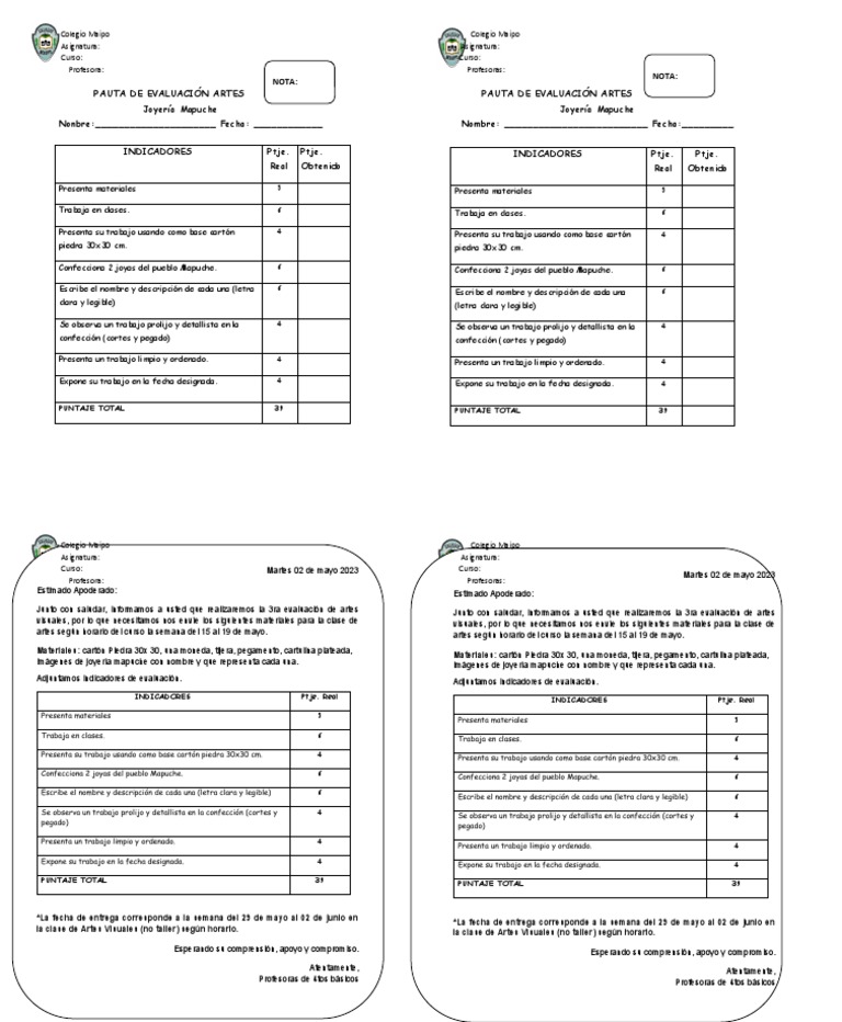 Formato Pauta Trabajo en Clases y Comunicación | PDF