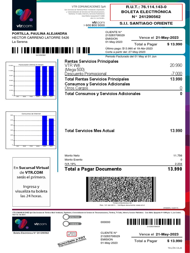 Boleta | PDF | Chile | Bancario
