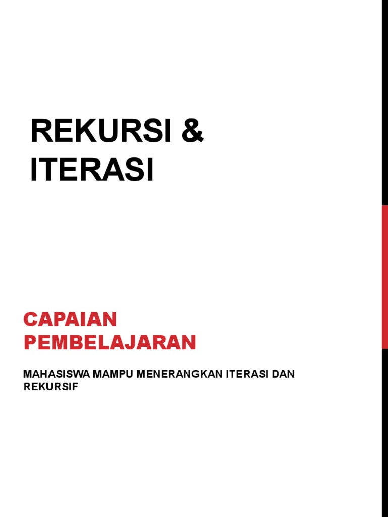 Pertemuan 8 Iterasi Rekursif | PDF