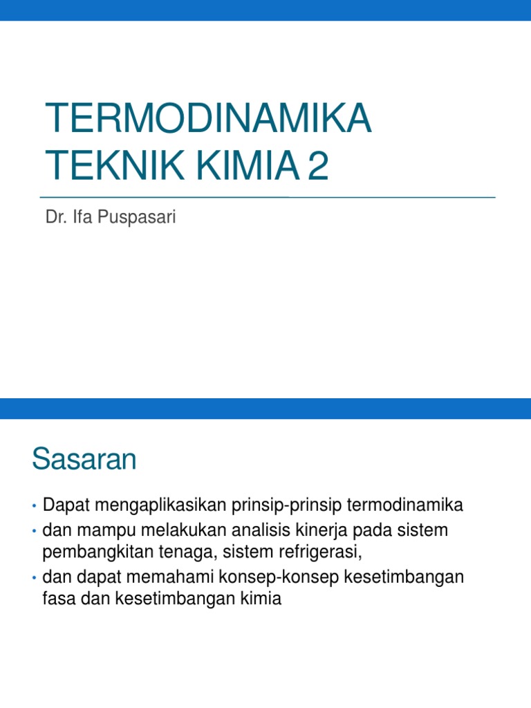 Termodinamika Teknik Kimia 2 - Minggu 1 | PDF | Heat | Temperature