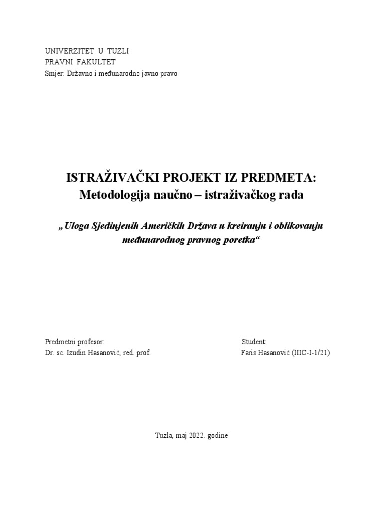 Metodologija Projekt | PDF