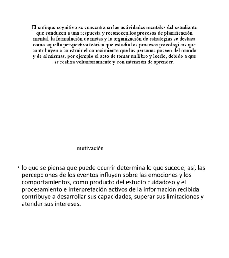 El Enfoque Cognitivo Se Concentra en Las Actividades | PDF ...