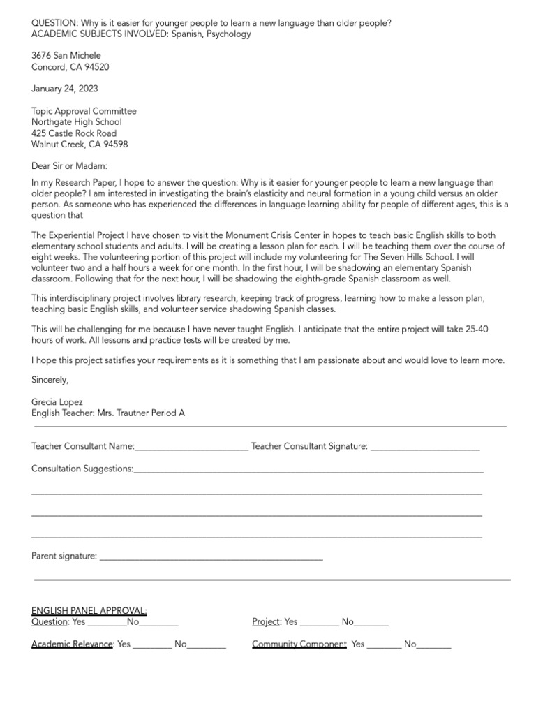Final Letter of Intent - Grecia Lopez | Download Free PDF | Teachers ...
