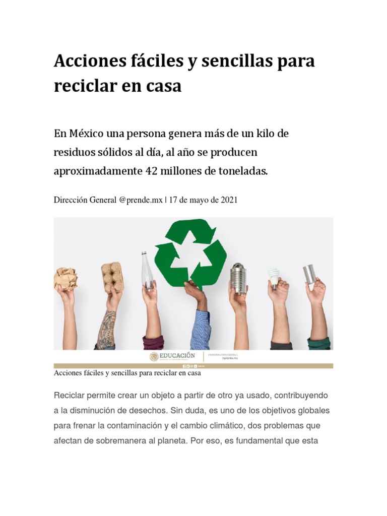 Pasos para Reciclar | PDF