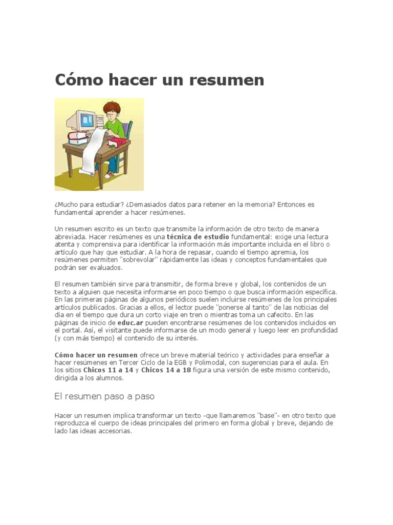 Pasos para Elaborar Un Resumen | PDF | Sumario abstracto) | Fuerza