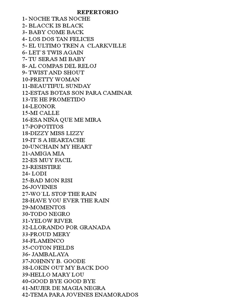 Repertorio de Clásicos Musicales | PDF