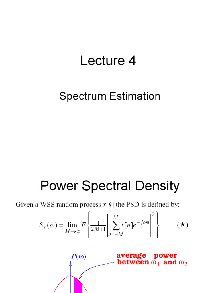 Spectral Estimation X | PDF