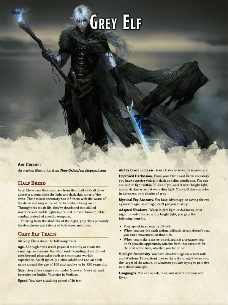 Grey Elf - Race - GM Binder | PDF | Elf (Dungeons & Dragons)