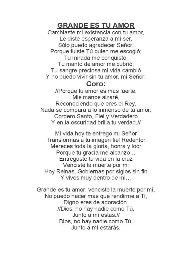 Grande Es Tu Amor | PDF