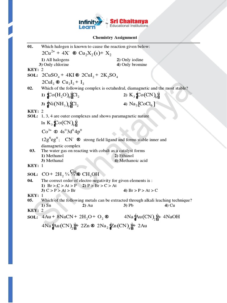 Chemistry Assignment - (JEE Mains | PDF | Carboxylic Acid | Chemistry