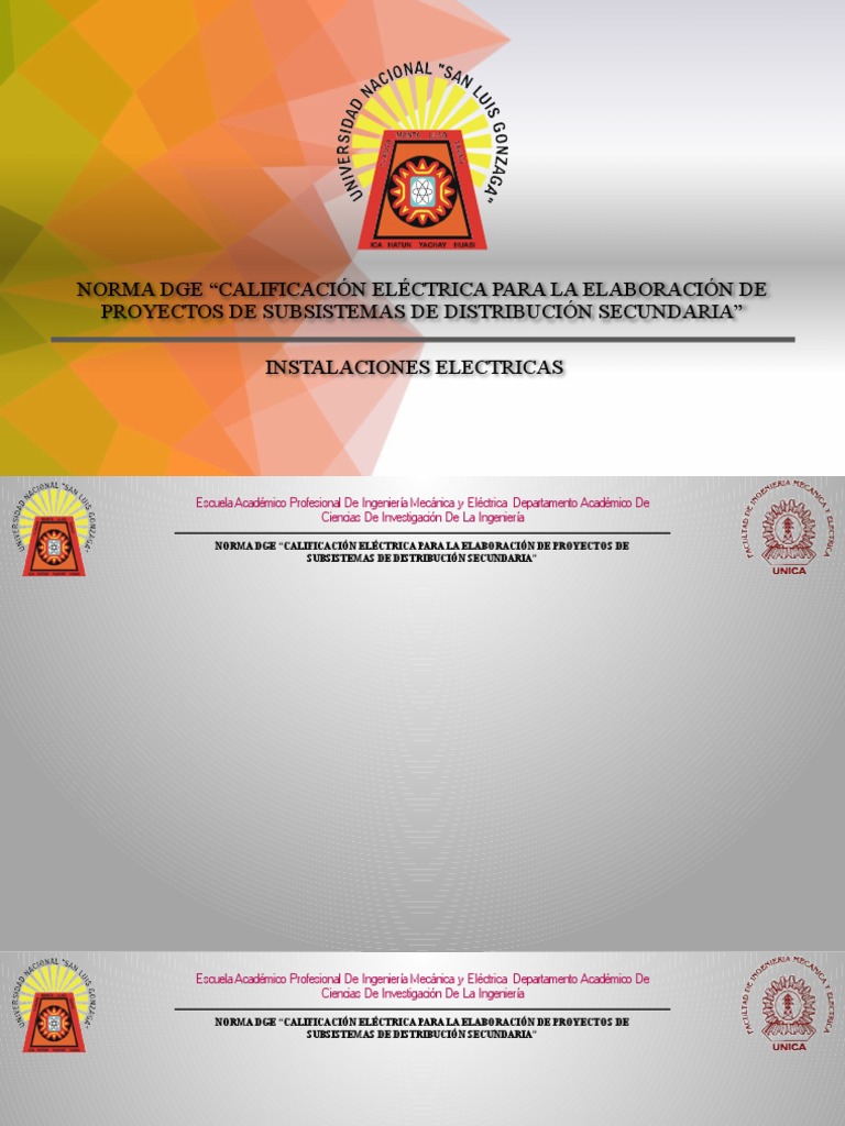 Norma Dge "Calificación Eléctrica para La Elaboración de Proyectos de Subsistemas de ...