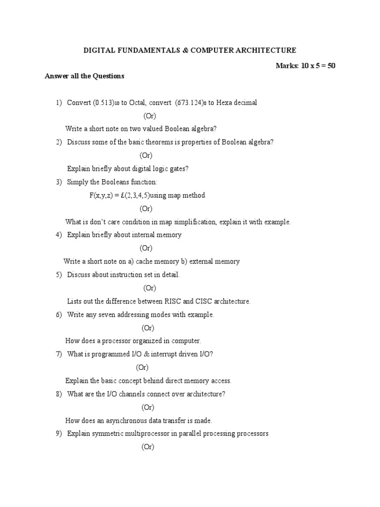 M.C.A Assignment Topics For 20CT | PDF | Central Processing Unit | Pointer (Computer Programming)