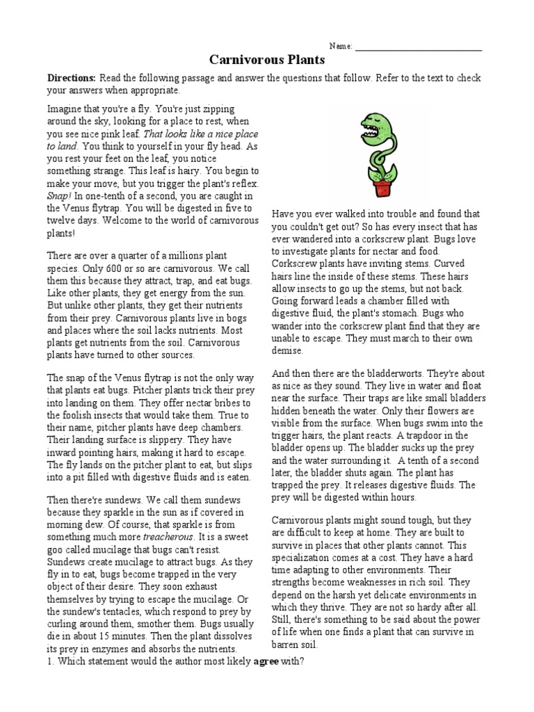 Carnivorous Plants | PDF | Plants | Botany