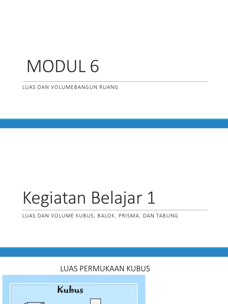 Modul 6 Luas Dan Volume Bangun Ruang Kb (2) | PDF