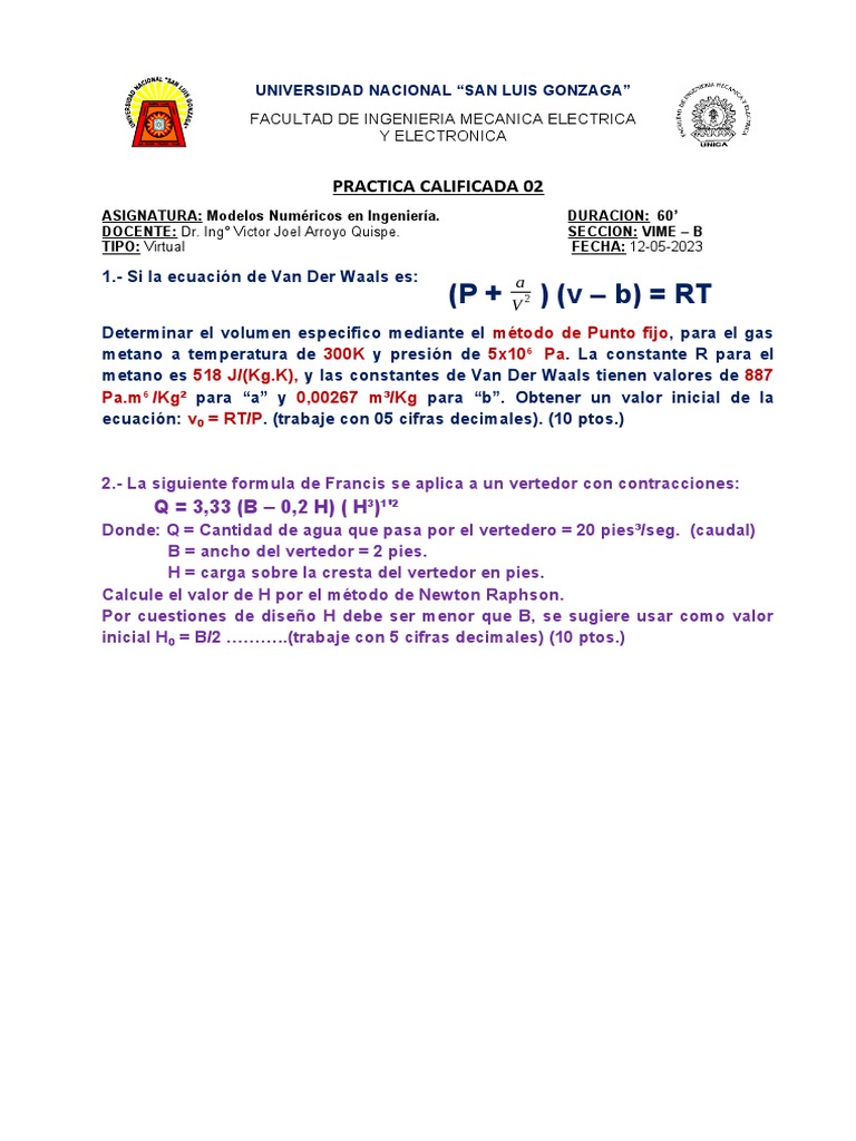 Practica Calificada 02-Vime-B | PDF
