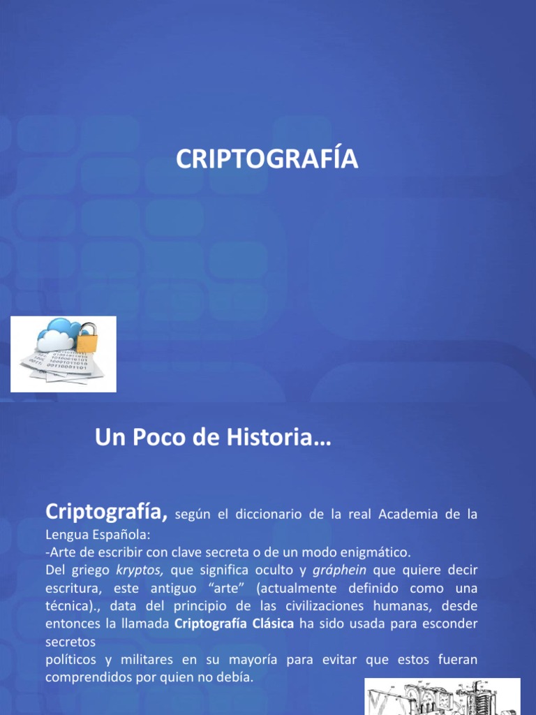 Un Poco de Historia Criptografía, Criptografía Clásica | PDF | Clave ...