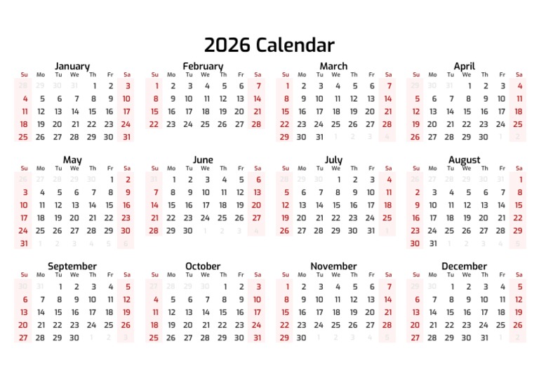2026 Calendar | PDF