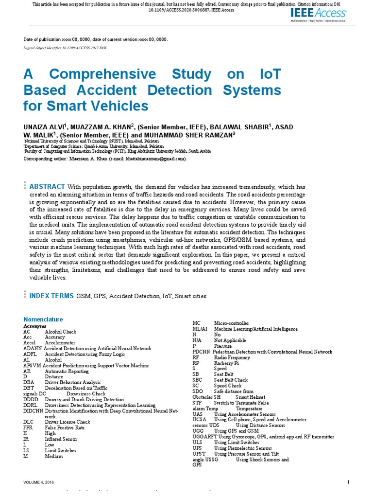 A Comprehensive Study On IoT Based Accident Detect | PDF | Internet Of ...