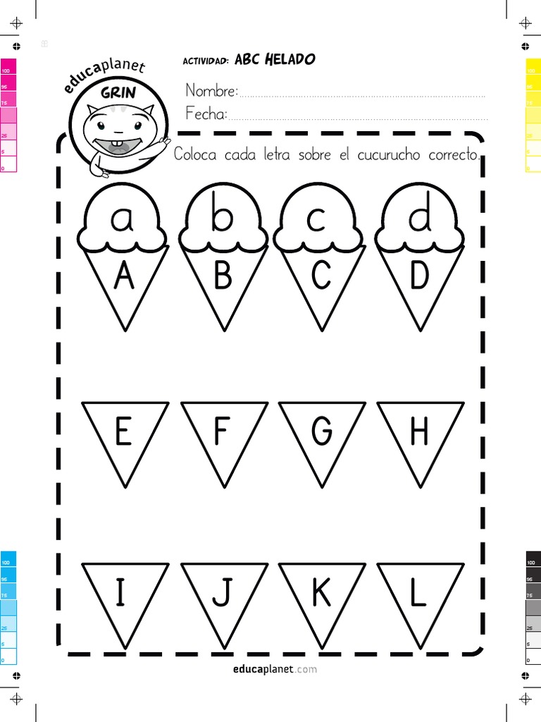 Abecedario Helado Educaplanet Eb | PDF | Lectura (proceso) | Colación