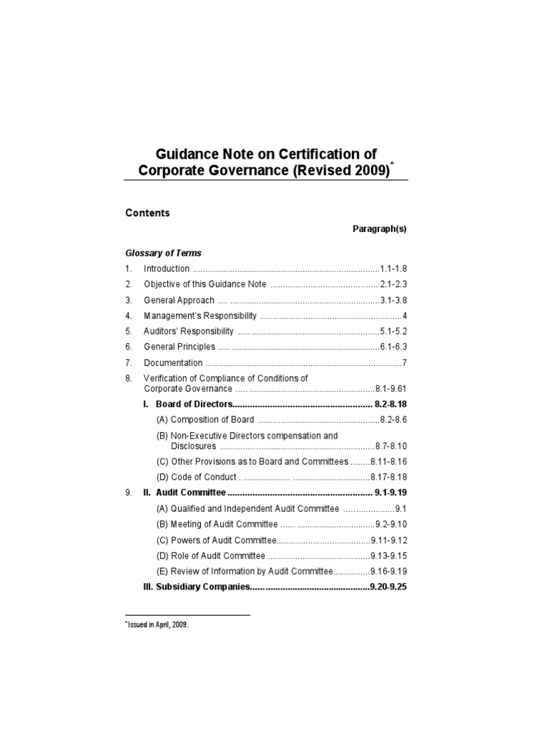 Certificate On Corporate Governance (Revised) | PDF | Audit Committee ...
