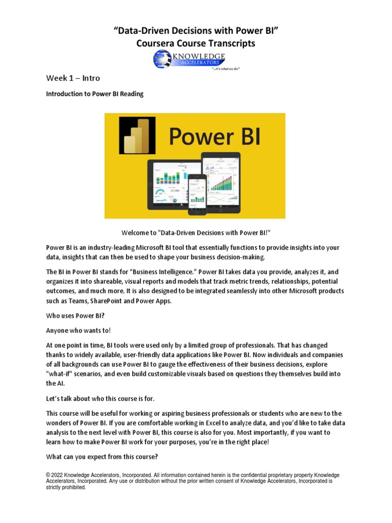 zdEDM98PSACRAzPfD7gARA - Data Driven Decisions With Power BI - Coursera Readings Knowledge ...